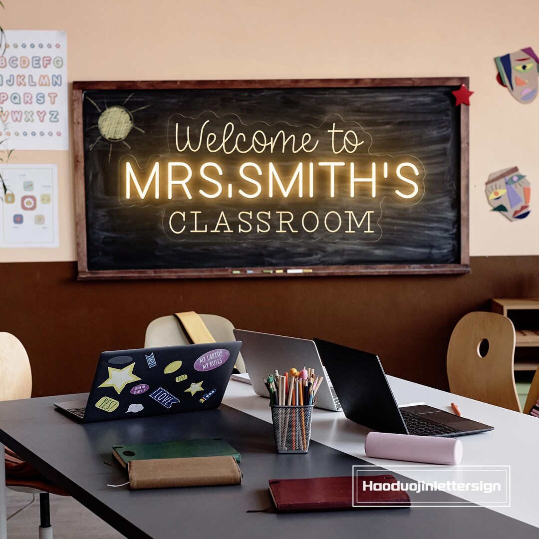 Custom Teacher Name Neon Sign, Personalized Teacher Name LED Neon Light ...