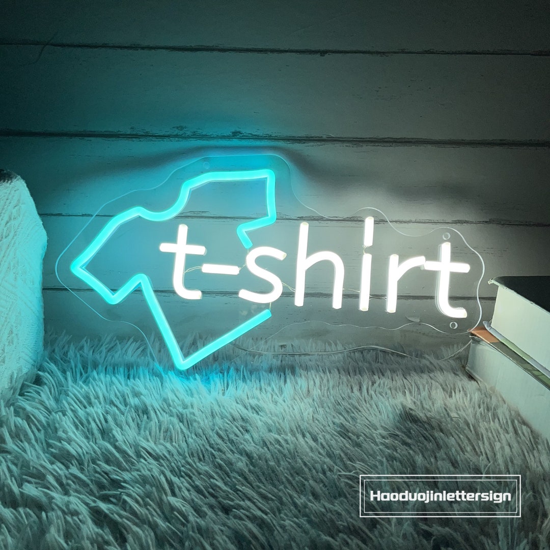 T-shirt Neon Sign: Custom LED Light Decor for Clothing Boutique - Etsy