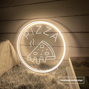 USB 3D Engraved Pizza Slice LED Neon Sign Custom Pizza Coffee Shop Cafe ...