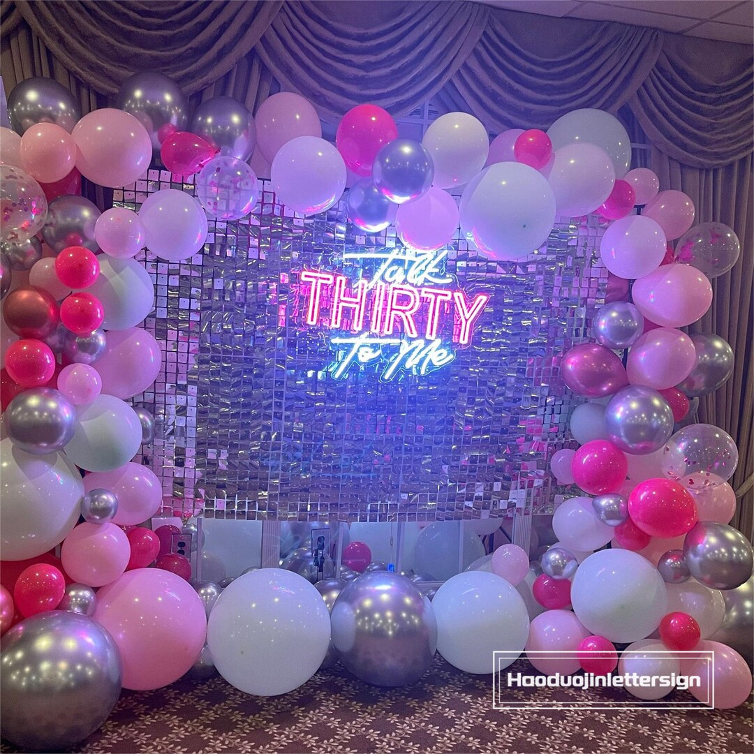 Talk Thirty to Me Neon Sign 30th Birthday Decorations Talk 30 to Me ...