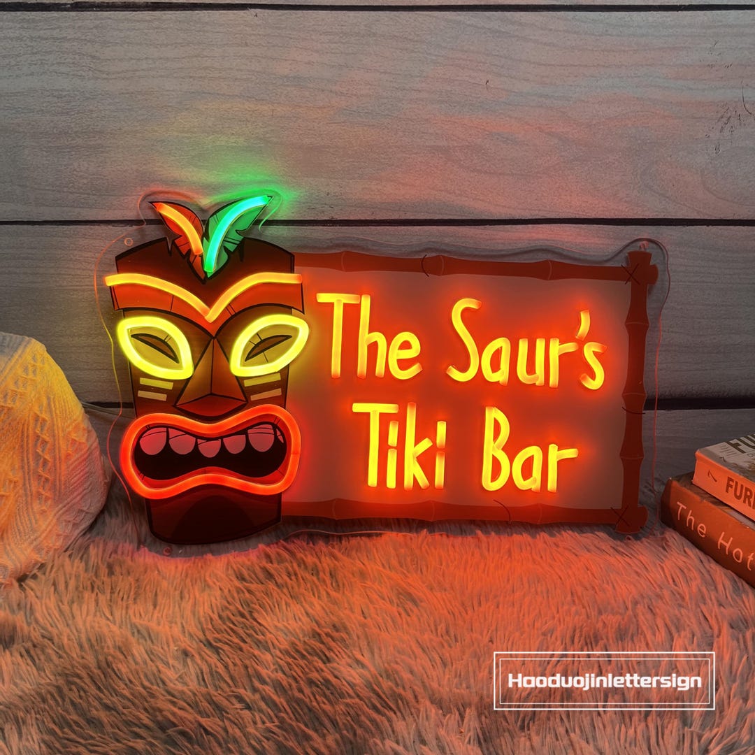 Custom Tiki Bar Neon Sign, Custom Beach Bar LED Neon Light, Home Bar ...