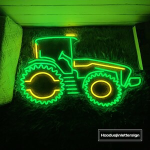 Tractor Neon Sign, Custom Vehicle LED Neon Sign Night Light Farm Salon ...