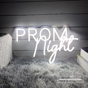 Prom Night LED Neon Sign, Custom Grad Dance Prom 2025 Party Neon Light ...