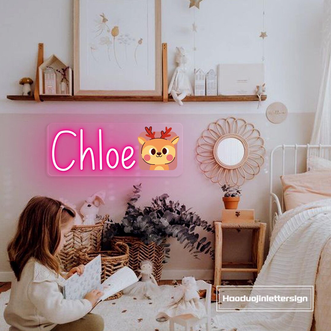 Custom Name LED Neon Sign UV Printing for Kids, Girl Baby Room Children ...