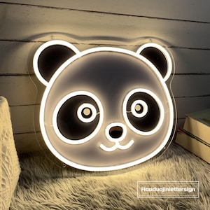 Panda LED Neon Sign, Custom Cute Animal Pet UV Printed Neon Light ...