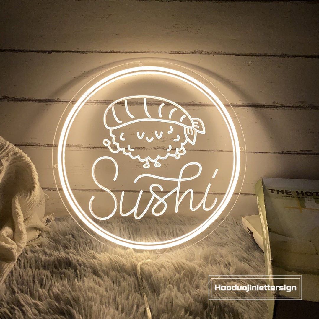 USB 3D Engraved Sushi LED Neon Sign Custom Japanese Restaurant Sushi ...