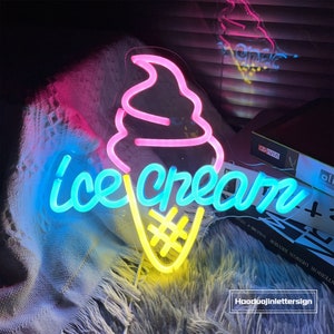 Ice Cream Custom LED Neon Sign Neon Light up Sign Home Wall Decor ...