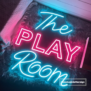 The Play Room Neon Sign, Custom Playroom Game Room LED Neon Light ...