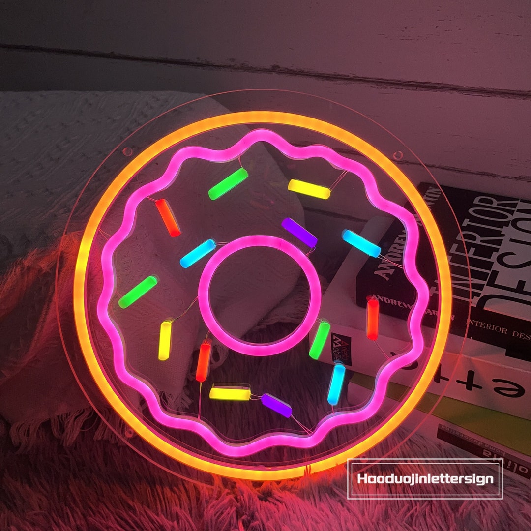 Donut Neon Sign: Custom LED Light, Bakery Decor - Etsy