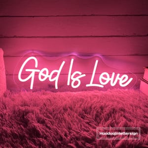 God is Love LED Neon Sign: Christian Home Decor - Etsy