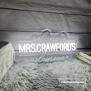 Custom Teacher Name Neon Sign, Personalized Teacher Name LED Neon Light ...
