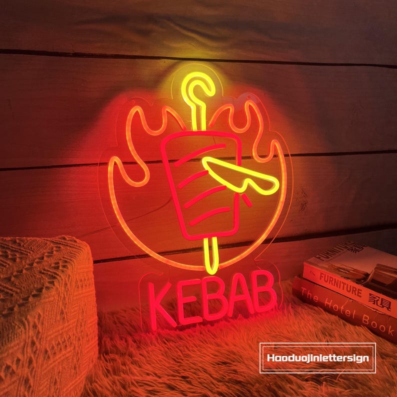 Custom Kebab LED Neon Sign: Grill Bar BBQ Restaurant Decor - Etsy