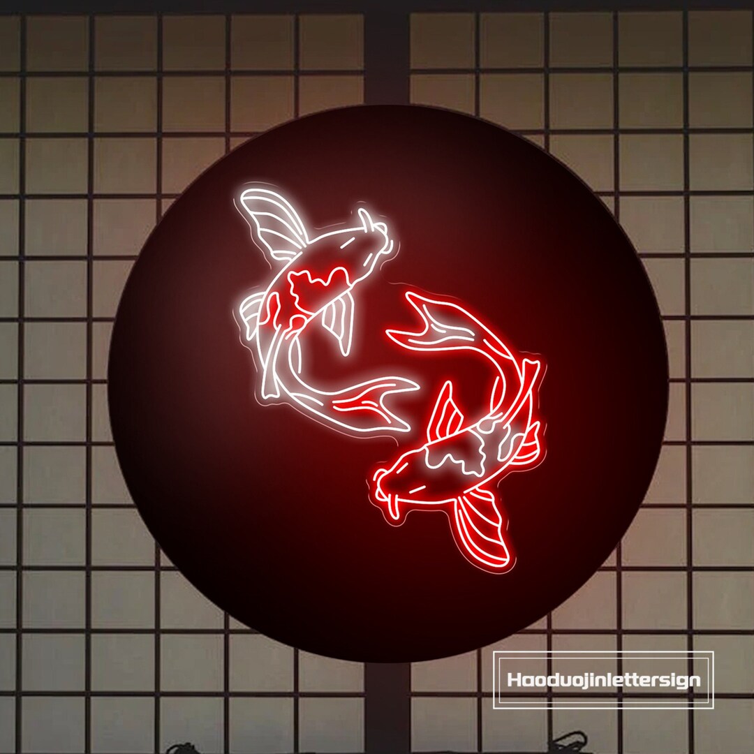 Koi Fish Neon Sign, Custom Japan LED Neon Sign Japanese Light up Sign ...