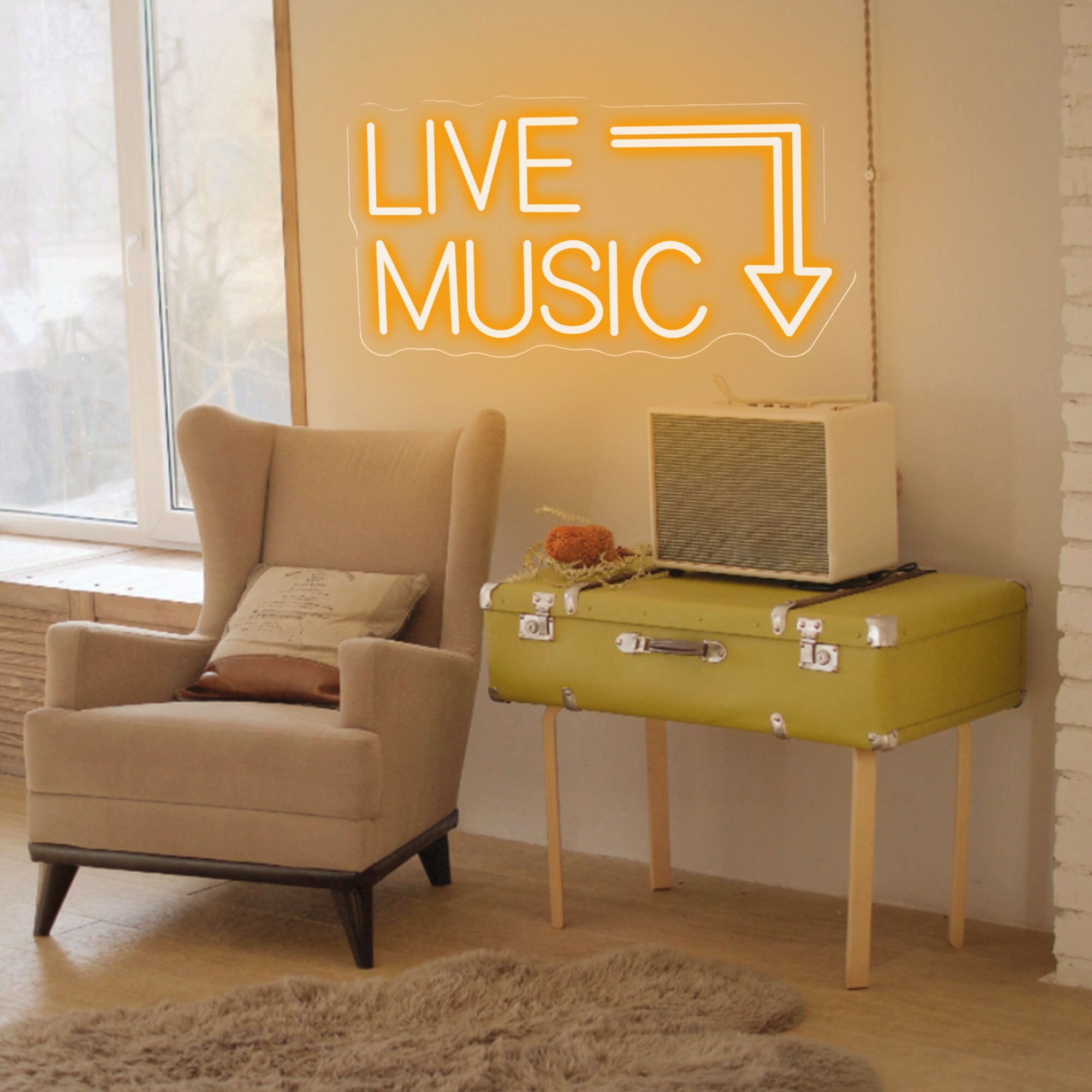 LIVE MUSIC LED Neon Sign, Custom Music Studio Neon Light Sign ...