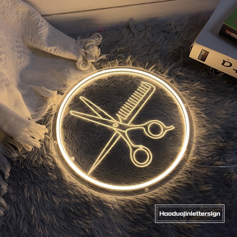 USB 3D Engraved Combs and Clippers LED Neon Sign Custom Barber - Etsy