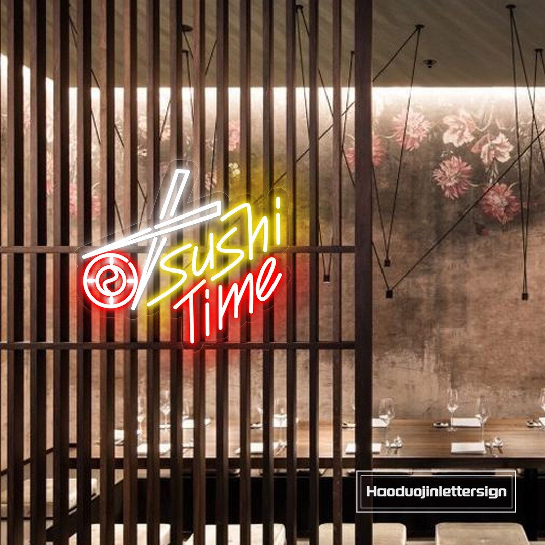 Sushi Time LED Neon Sign: Japanese Restaurant Decor - Etsy