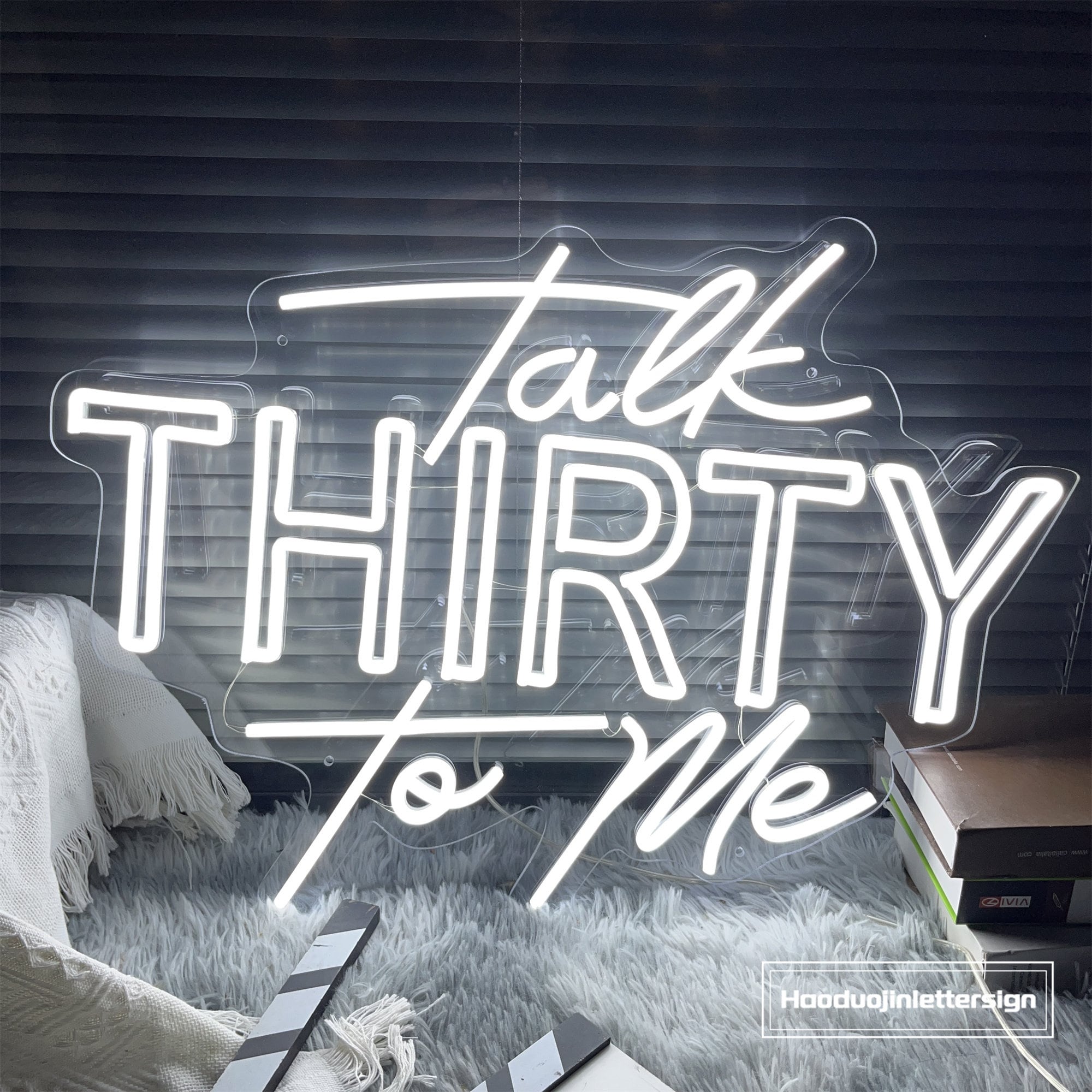 Talk Thirty to Me Neon Sign 30th Birthday Decorations Talk 30 to Me ...