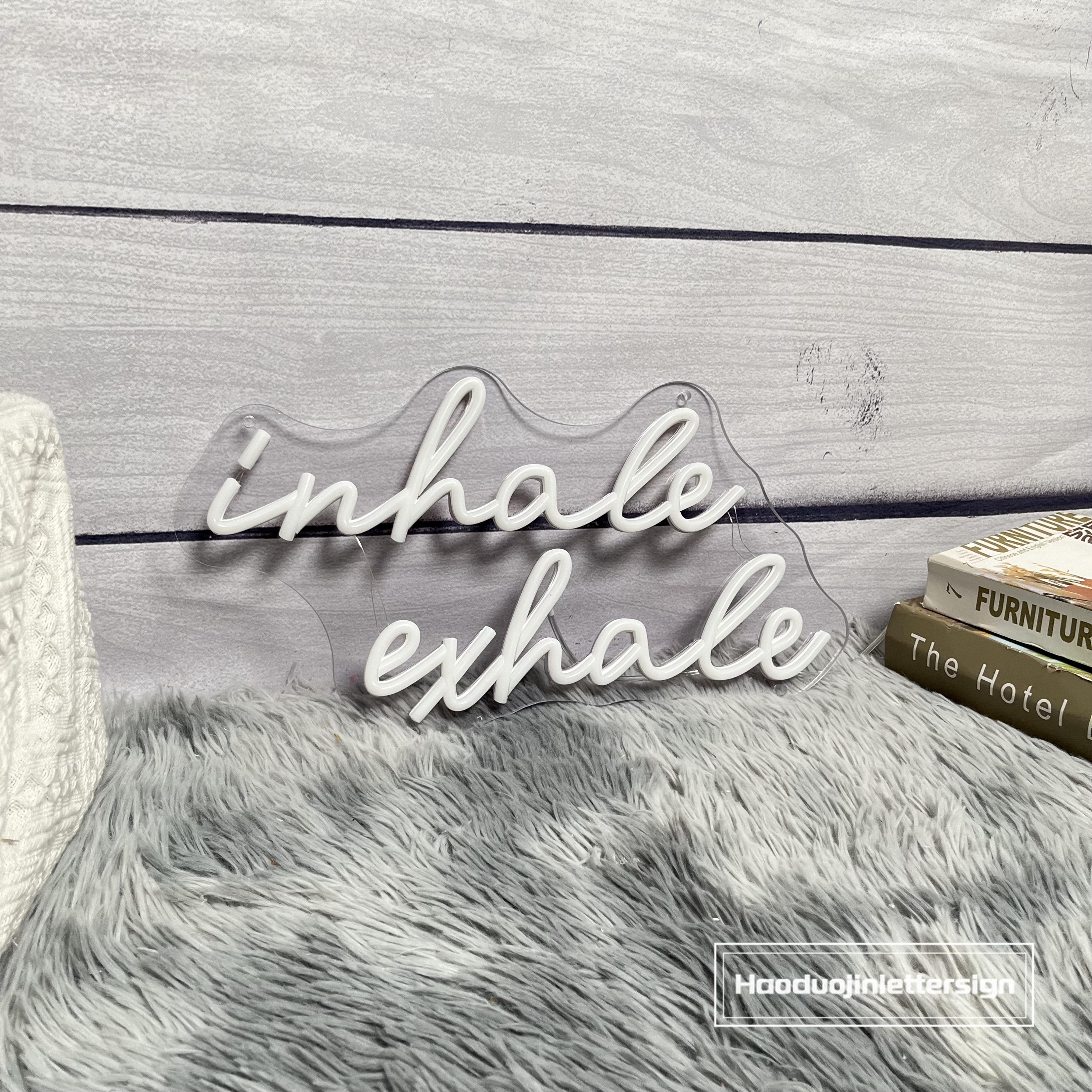 Inhale Exhale LED Neon Sign, Custom Yoga Studio Yoga Room Pilates Decor ...
