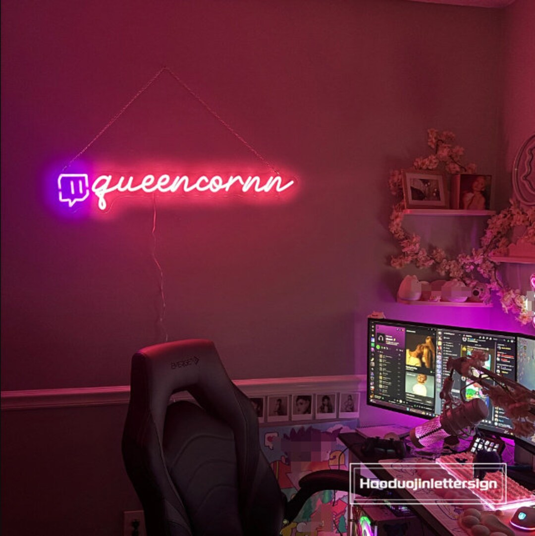 Custom Twitch Username Neon Sign, Gamer Tag Personalized Gift for ...