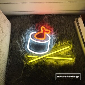 Sushi Roll Chopsticks LED Neon Sign: Japanese Restaurant Decor - Etsy