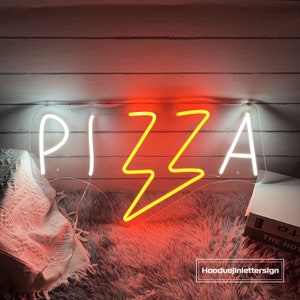 Custom LED Neon Sign Pizza Slice Fast Food Night Light Home - Etsy