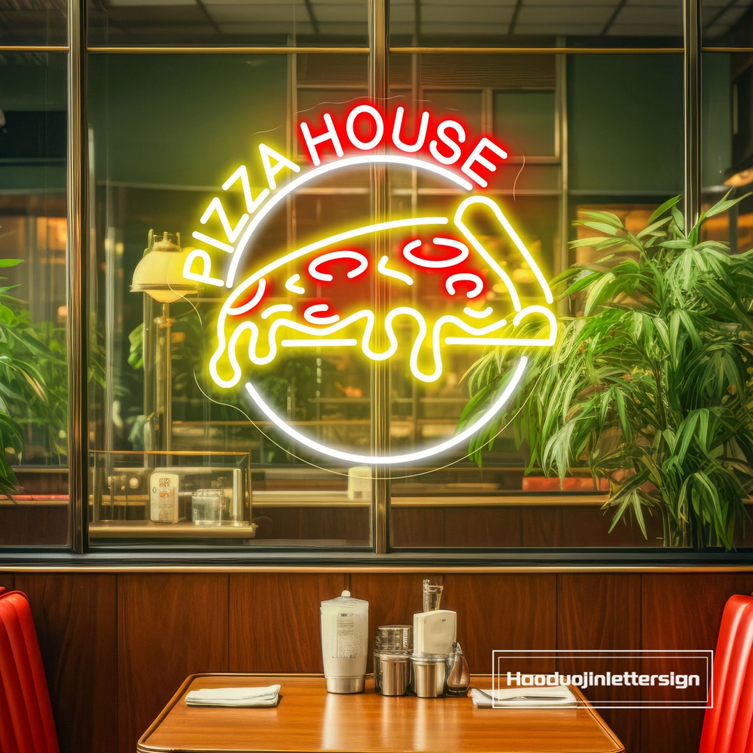 Pizza House Neon Sign Custom LED Pizza Slice Fast Food Neon Light Home ...