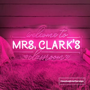 Custom Teacher Name Neon Sign, Personalized Teacher Name LED Neon Light ...