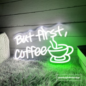 But First Coffee LED Neon Sign: Custom Cafe Decor - Etsy