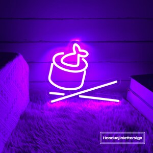 Sushi Roll Chopsticks LED Neon Sign: Japanese Restaurant Decor - Etsy