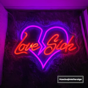 Love Sick LED Neon Sign: Heartbreak Decor, Valentine's Gift - Etsy