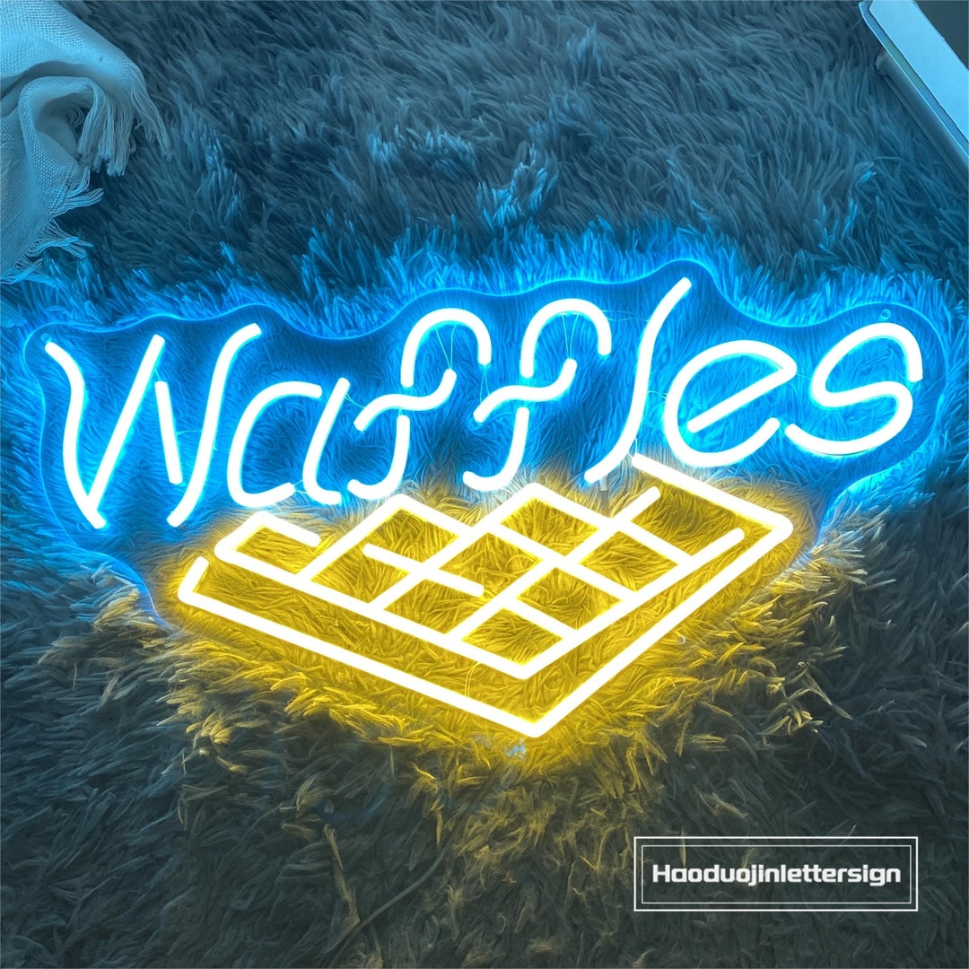 Waffles LED Neon Sign: Custom Bakery, Cafe, Home Decor - Etsy