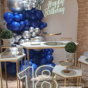 Custom Number LED Neon Sign, 18th Birthday Party Neon Number Letter ...