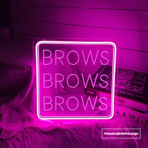 USB 3D Engraved Brows Brows Brows LED Neon Sign Custom Brows Lashes ...