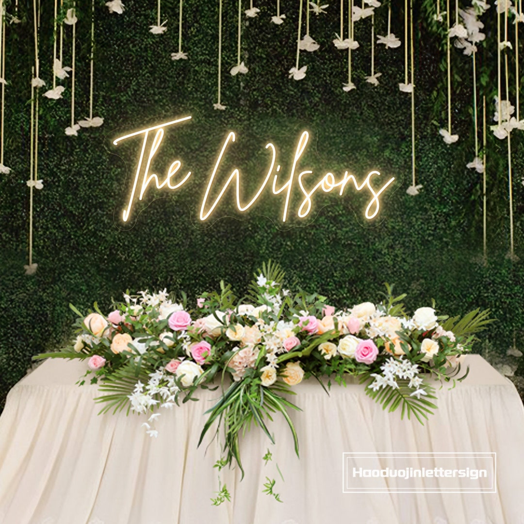 Custom Family Name LED Neon Sign Last Name Light up Sign Night Light ...