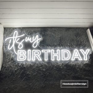 It's My Birthday Neon Sign, Custom Birthday Party LED Neon Light Happy ...