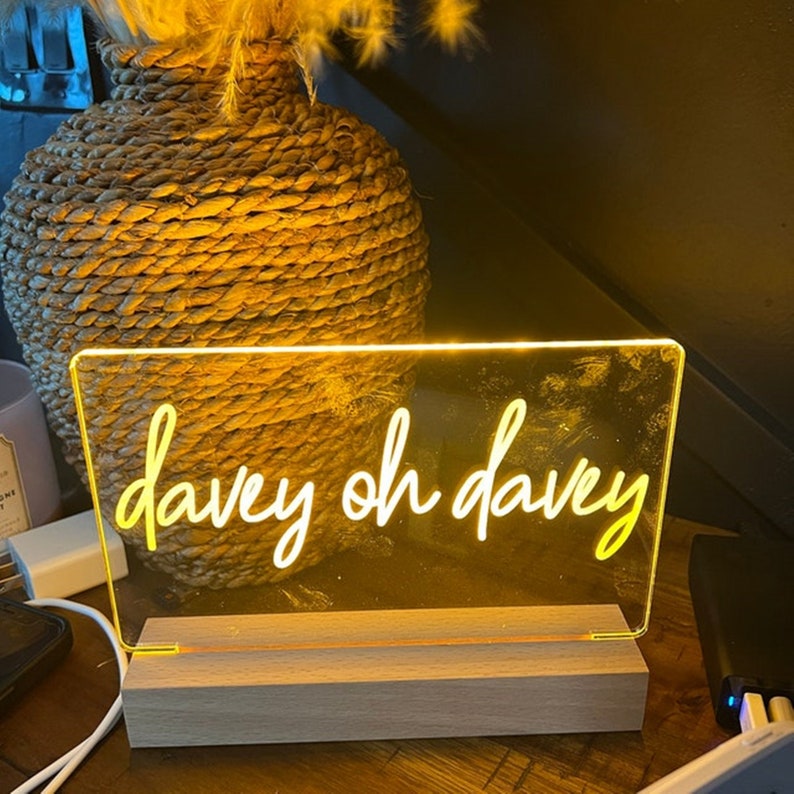 Custom Night Light Engraved Name Photo Plaque USB Power LED - Etsy