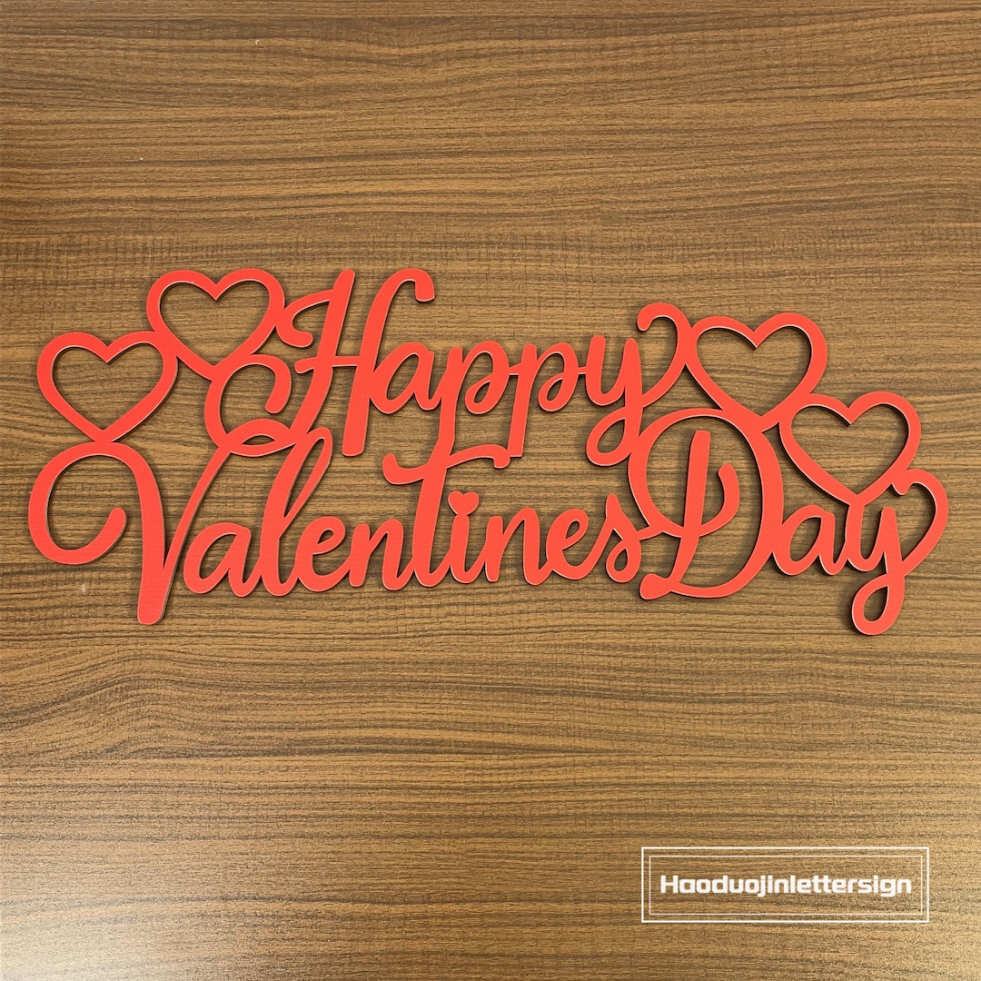 Happy Valentines Day Wood Sign, Custom Valentine's Day Party Home Decor ...