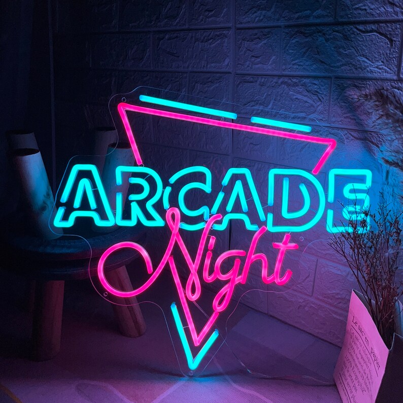 Arcade Night Custom LED Neon Sign Game Room Neon Light up Sign - Etsy