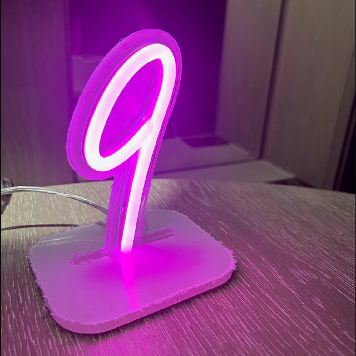 12cm Neon Table Number Light Mini Number Usb/battery Powered LED Neon ...