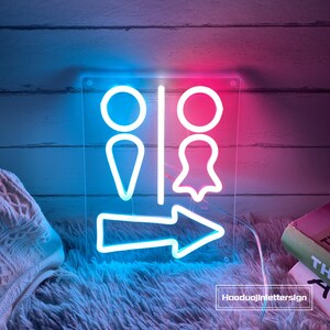 WC Restroom Neon Sign: Custom LED Bathroom Decor - Etsy