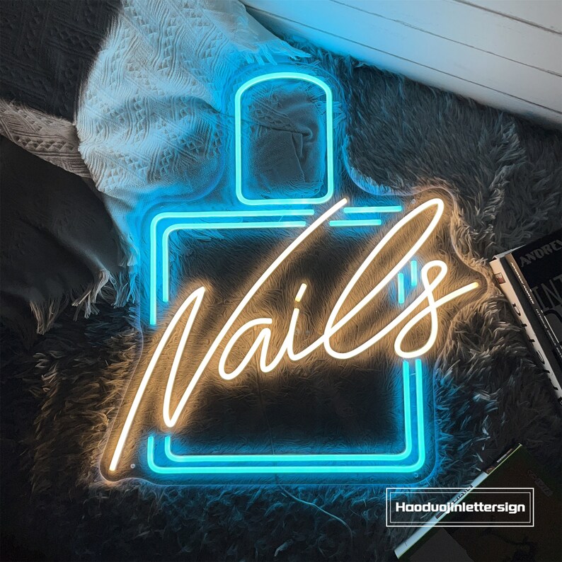 Nails Polish LED Neon Sign Custom Nails Salon Beauty Salon - Etsy
