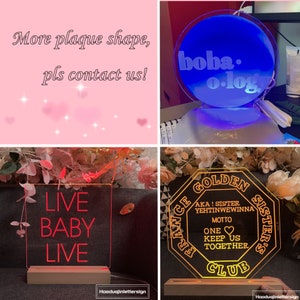 Custom Night Light, Engraved Name Photo Plaque, USB Powered LED Lamp ...