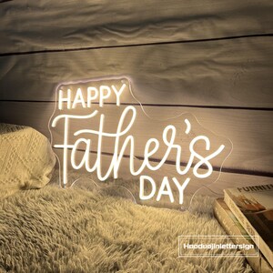 Happy Father's Day LED Neon Sign, Custom Father's Day Party Neon Light ...
