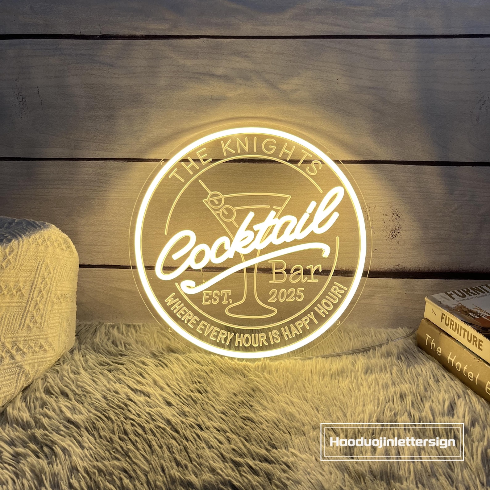 Custom Cocktail Bar Neon Sign, Home Bar Name LED Neon Light, Cocktail ...