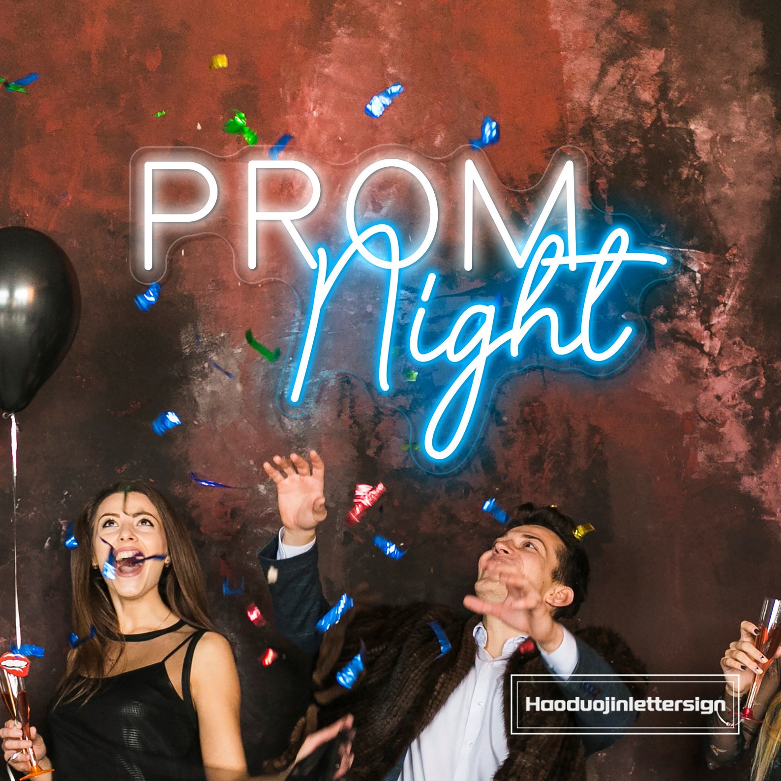 Prom Night LED Neon Sign, Custom Grad Dance Prom 2026 Party Neon Light ...