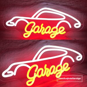 Car Garage Neon Sign, Custom Garage LED Neon Light Home Wall Decor Auto ...