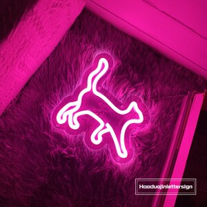 Walking Cat LED Neon Sign, Custom Cute Animal Pet Neon Night Light ...