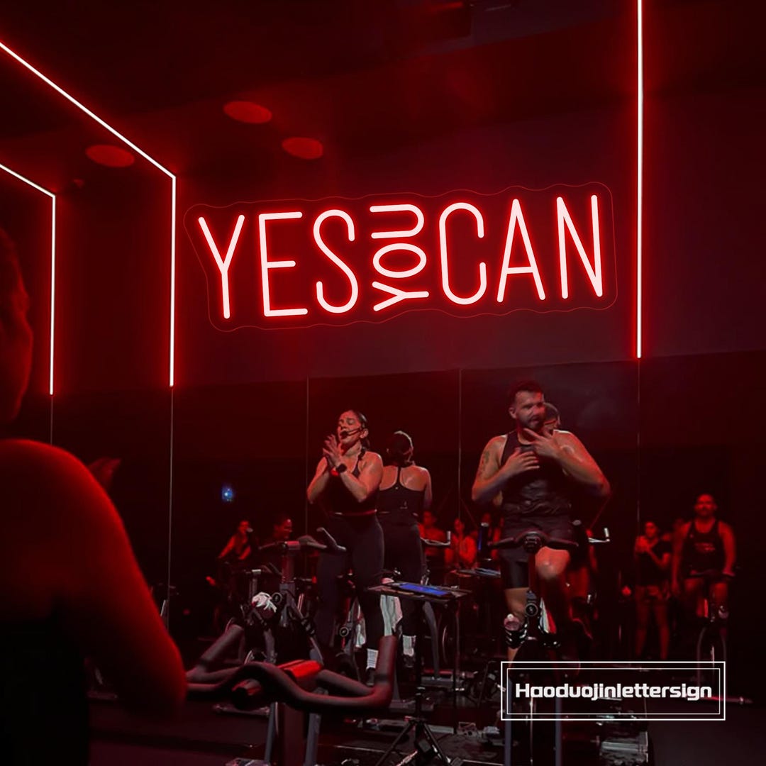 Yes You Can Neon Sign, Custom Positive Sayings LED Light, Motivational ...