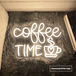 Coffee Time LED Neon Sign, Custom Coffee Bar Shop Kitchen Wall ...