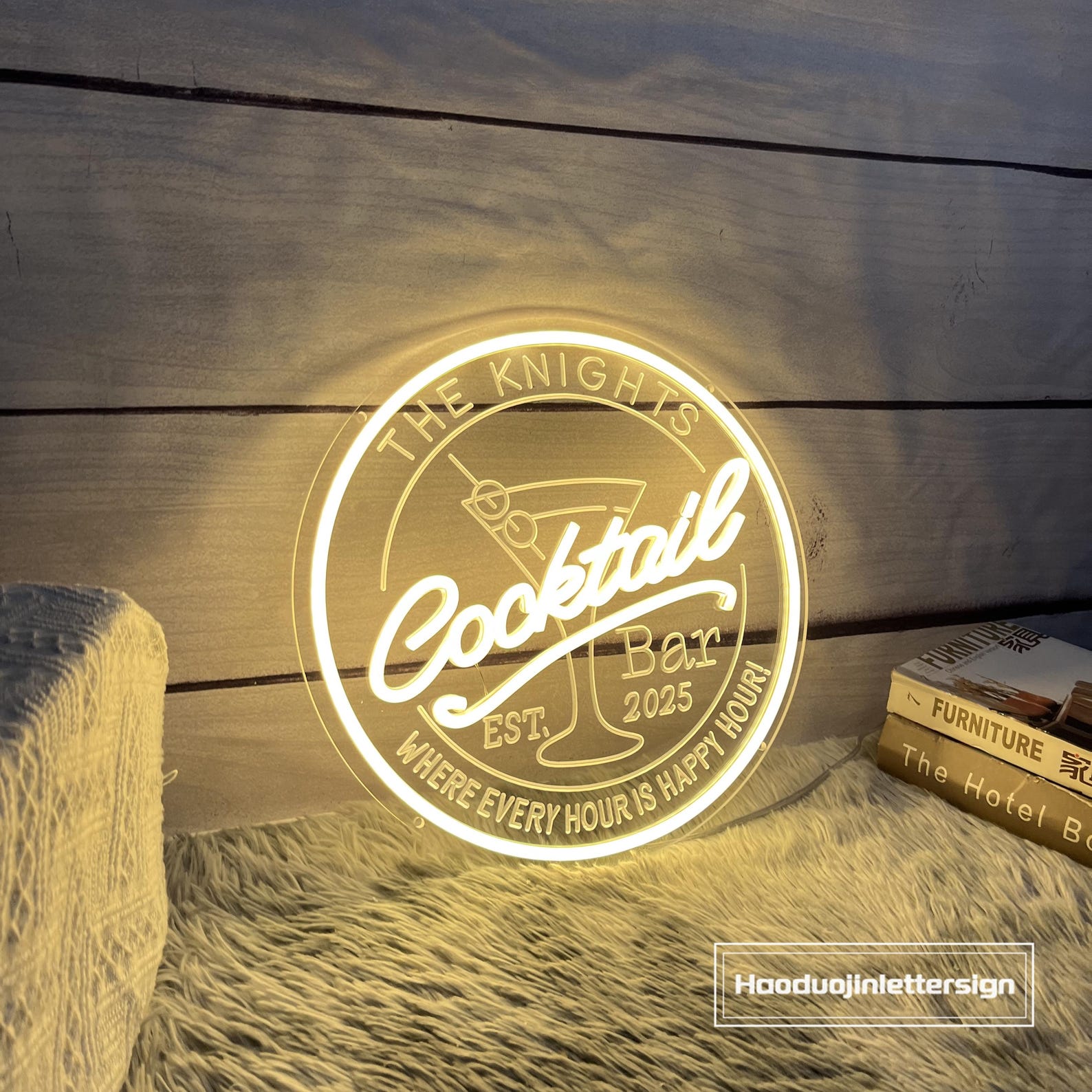 Custom Cocktail Bar Neon Sign, Home Bar Name LED Neon Light, Cocktail ...